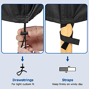 SunPatio Outdoor Sectional Sofa Cover, Patio Furniture Covers 420D Waterproof Couch Cover V-Shaped Cover for Sofa UV Resistant Windproof,All Weather Protection 100" W (on Each Side) Black