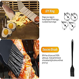 Griddle Accessories Kit, 42PCS Flat Top Grill Accessories Set for Blackstone and Camp Chef, BBQ Spatula Set with Enlarged Spatulas, Scraper, Tongs for Outdoor Barbecue & Cooking