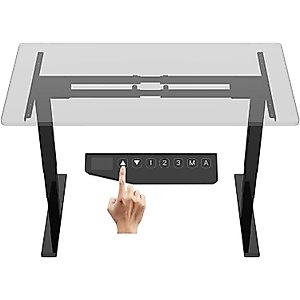 FLEXISPOT Electric Standing Desk Frame Dual Motor Pro 3 Stages Frame Height Adjustable Desk Frame Children Protection Stand up Desk Frame, Black Frame Only