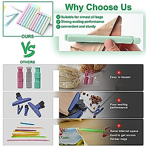 30 Pack Bag Sealing Clips for Food Package, Resealable Chip Clips Food Bag Sealers for Food Storage Snack Bags - Washable, Freeze-Resistant, and Microwave Safe(6 in, 4.8 in)