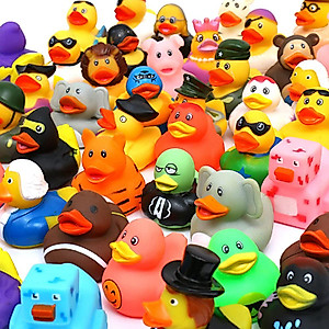 XY-WQ Rubber Duck 100 Pack for Jeeps Bath Toy Assortment - Bulk Floater Duck for Kids - Baby Showers Accessories - Party Favors, Birthdays, Bath Time, and More (50 Varieties)