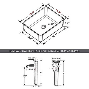 eclife 60" Bathroom Vanity Sink Combo Black W/Side Cabinet Set Rectangle White Ceramic Vessel Sink & Chrome Water Save Faucet & Solid Brass Pop Up Drain, W/Mirrors (T03 2B02)