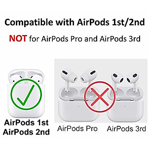 A-Focus [6 Pairs] Ear Tips for AirPods 2 & 1【Fit in Case】 Ultra Thin Silicone Replacement Earbuds with Storage Box Compatible with Apple AirPods 1 & 2 (3 White 1 Black 1 Pink 1 Green)