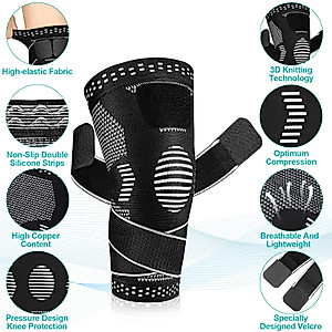 Dr. Brace Knee Braces for Knee Pain, Premium Knee Compression Sleeve Support with Straps for Running, Workout, Gym, Hiking, Arthritis, ACL, Joint Pain Relief, Meniscus Tear, Injury Recovery, Sports