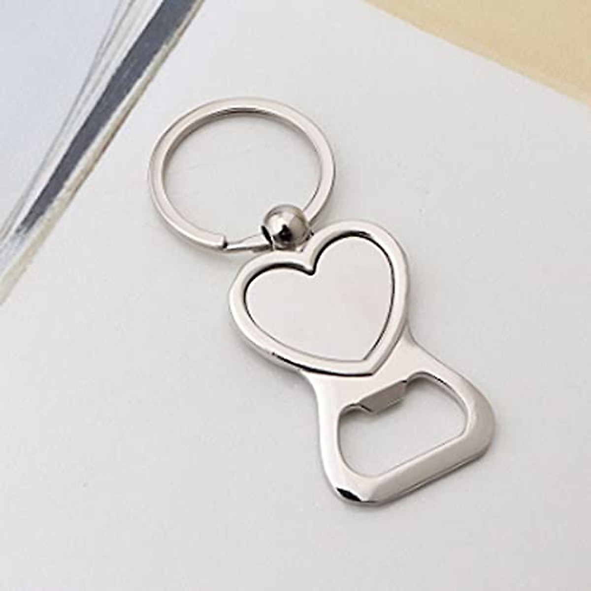 ARFUKA Bottle Opener Keychain Portable Beer Bottle Opener Key Chain Keyring Beverage Bottle Opener Key Ring for Men, Women Silver