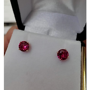 Galaxy Gold GG 14k Solid Gold Fiercely We Believed 1.3 ctw Ruby Earrings