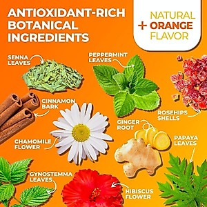 TotalTea Caffeine Free Detox Tea, Slimming Tea with Chamomile, Ginger root tea, and Hibiscus for Colon Cleanse and Weight L0SS – Natural Citrus Cinnamon Herbal Tea for Digestive Health (25 Bags)