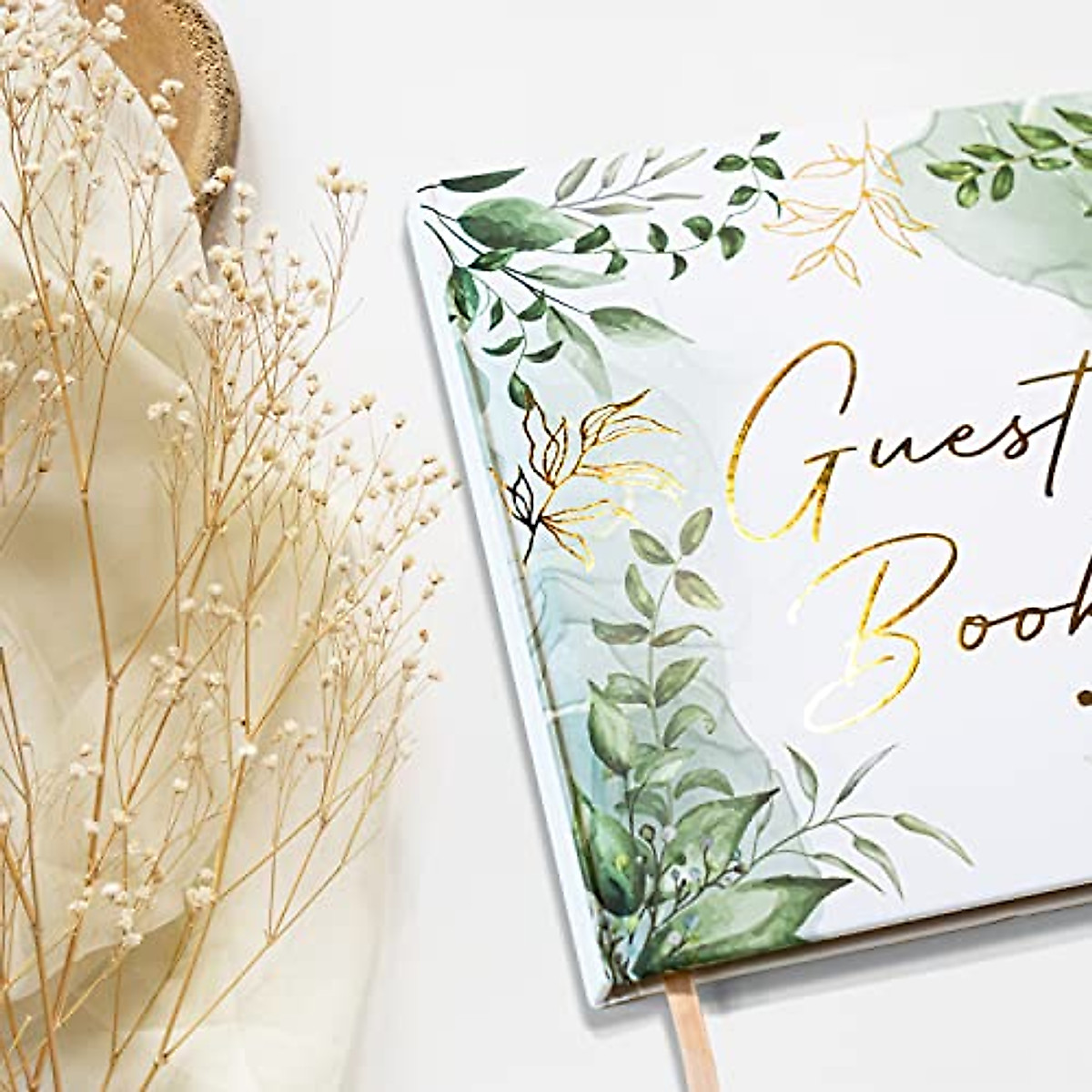 LEMON SHERBET® Wedding Guest Book With Gold Pen - Guest Book Wedding Reception - Baby Shower Guest Book - Polaroid Guest Book For Wedding - Wedding Guestbook - Wedding Sign In Book