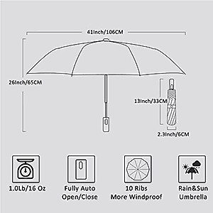 BAODINI Umberlla for Rain and Sun Protection-UV Block Windproof Compact Medium Umbrella for Car, Backpack