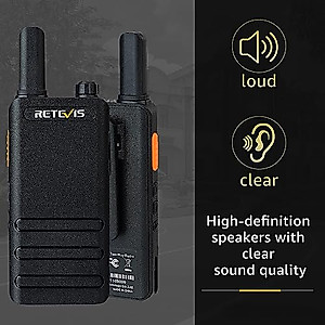 Retevis RT22P,New Version of RT22(2.0),Portable 2 Way Radio with Earpiece,1620mAh Battery,USB-C,Rechargeable Walkie Talkies(6 Pack) with 6 Way Multi Gang Charger,for Church Security School Warehouse