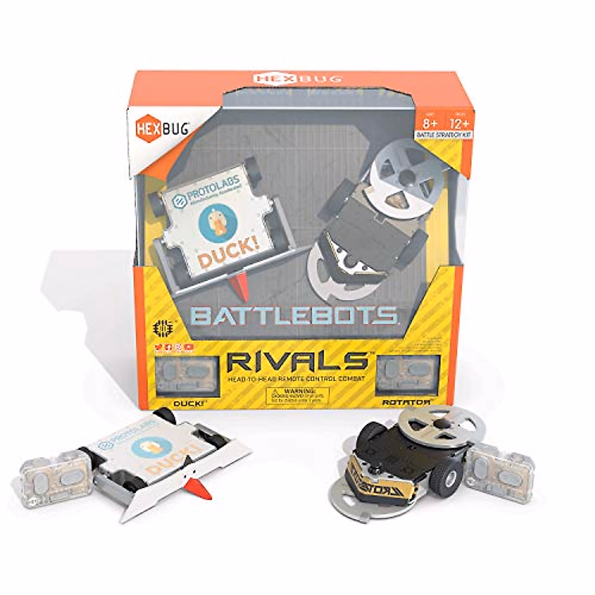 HEXBUG BattleBots Rivals 5.0 (Rotator and Duck!) Toys for Kids - Fun Battle Bot Hex Bugs - Remote Controlled Robot Toy - Batteries Included - Ages 8 and up