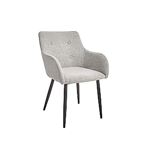 CangLong Leisure Chair Restaurant Back Sofa Office Furniture Casual Study Makeup Simple Home Adult Fabric Coffee Dining Room Fashion, set of 1, Light Grey