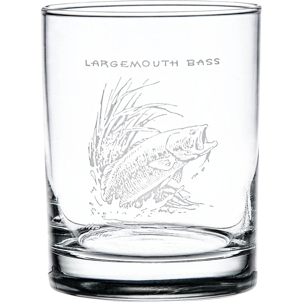 Culver Ned Smith Freshwater Fish 14-Ounce (DOF) Double Old Fashioned Glass Assorted Set of 4