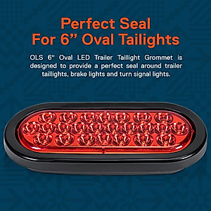 ONLINE LED STORE TRUE MODS Black Rubber Grommet for Universal 6" Oval/Oblong Taillights [Easy Installation] [Durable Rubber] For Trailers RV & Trucks