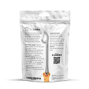 Dr. Emma Dog Tooth Brush Picks Pet Dental Floss for Teeth Cleaning Plaque Remover for Teeth Dental Care for Small to Large Dogs, Cats