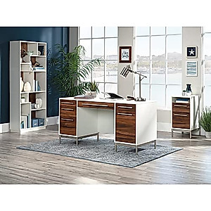 Sauder® Vista Key 60"W Executive Desk, Pearl Oak/Blaze Acacia