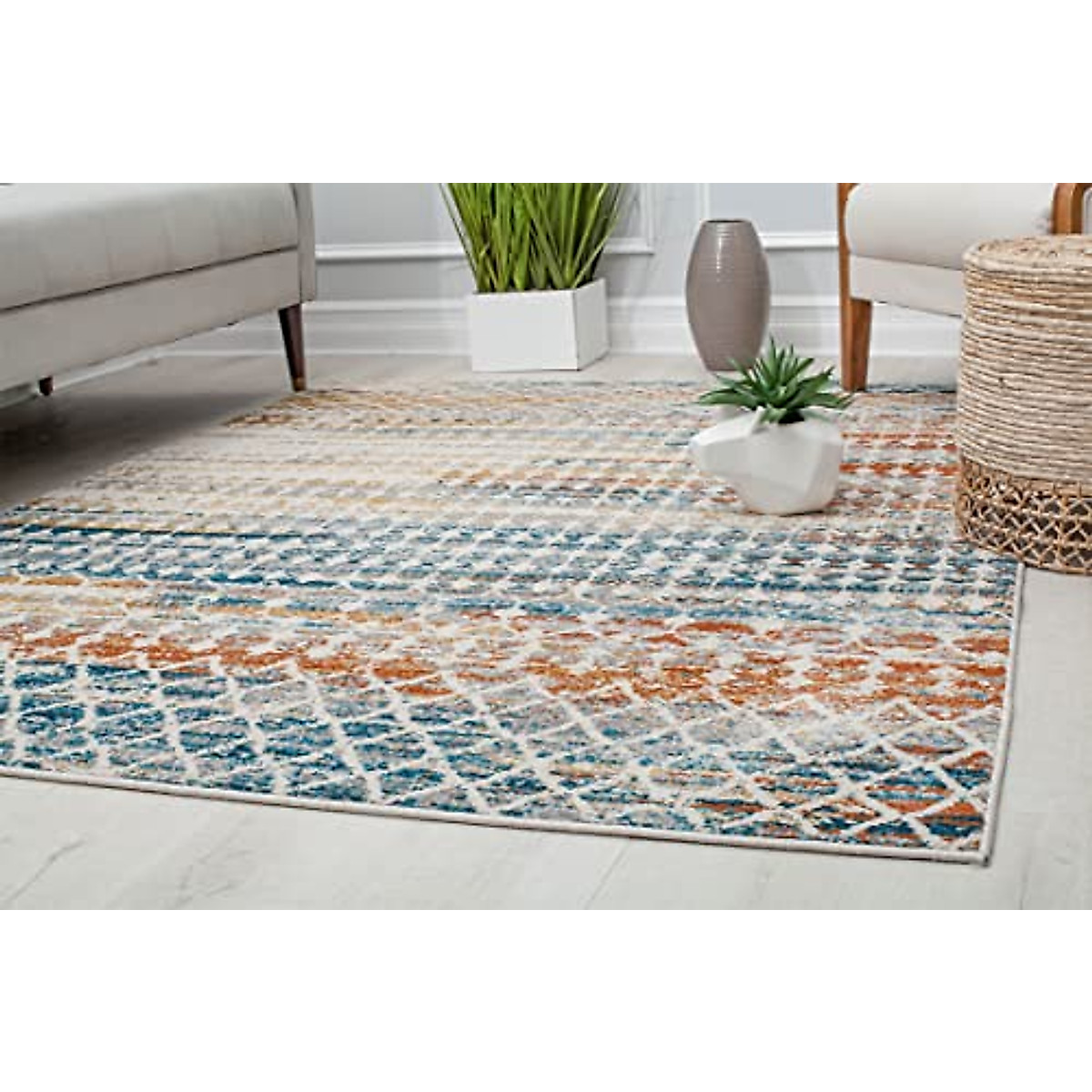 CosmoLiving Manhattan Collection Area Rug 8' x 10' Tribal Harvest