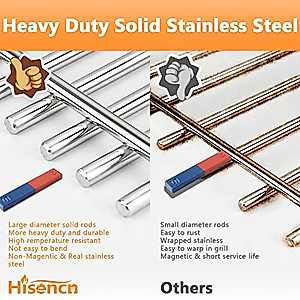 Hisencn 17 Inch Cooking Grates for Home Depot Nexgrill 720-0830H, 720-0830D, 720-0783E, 720-0783C, 5 burner 720-0888, Stainless Steel Cooking Grids Replacement parts for Nexgrill 4&5-Burner Gas Grill