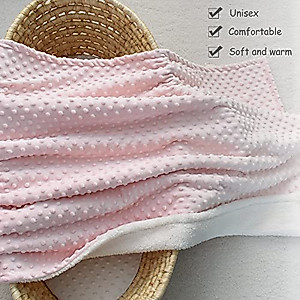 Baby Blankets for Boys Girls Soft Minky and Sherpa Fleece Toddler Throw Blanket Unisex for Crib,Stroller and Pets(Blush Pink)
