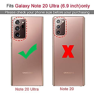 KEZiHOME Note 20 Ultra Case, Genuine Leather [RFID Blocking] Galaxy Note 20 Ultra 5G Wallet Case Credit Card Slot Flip Magnetic Stand Case for Samsung Galaxy Note 20 Ultra 2020 (Black/Brown)