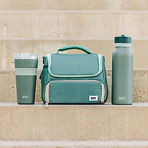 BUILT 24oz Shasta Double Wall Vacuum Insulated Stainless Steel Tumbler with Easy to Clean Flip to Open Lid, Sage