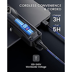 GLAKER Professional Hair Clippers for Men - Cordless Barber Clipper Hair Cutting Kit with 15 Guide Combs for Haircut, Trimming & Grooming