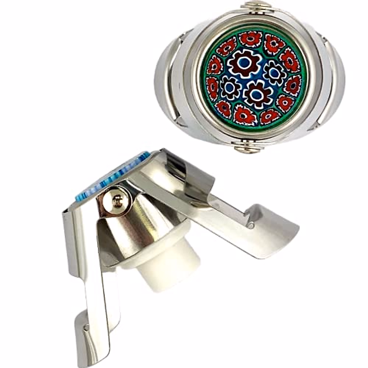 Murano Glass Champagne Bottle Stopper – Unique and beautiful gift for Prosecco, Cava, and Sparkling Wine Stopper – Handmade of Murano Glass with an airtight seal to keep bubbly fresher