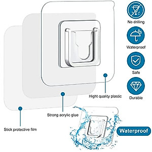 Twight Double-Sided Adhesive Wall Hooks - Self Adhesive Hooks for Hanging, Wall Mounted Hooks for Home and Office (5 Pairs)