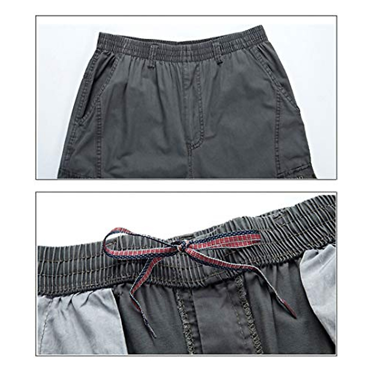 Banana Bucket Men's Full Elastic Waist Loose Fit Lightweight Workwear Pull On Cargo Pants