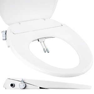 Non-Electric Elongated Bidet Toilet Seat with Slow-Close Technology