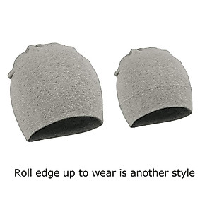 Zando Baby Kids Cotton Knit Beanie Hat for Baby Boys Newborn Lovely Cap Toddler Infant Soft Cute Hat Cap Black & Dark Grey & Navy Large