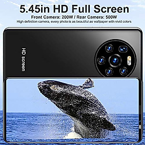 FOLOSAFENAR Smartphone,5.45in HD Full Screen Dual Card Dual Standby Mobile Phone,Face Recognition and Fingerprint Unlocking,Light and Fashion