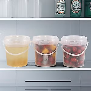 Udotry 20 PCS Round Plastic Ice Cream Bucket, 27 OZ Clear Ice Cream Tub with Lids