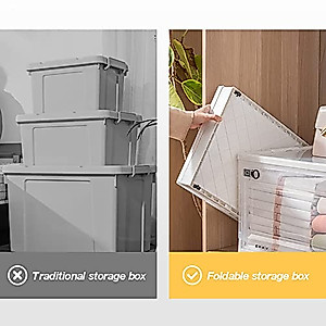 YUEHUA Plastic Storage Bins with Lids, 40 Liter Large Storage Bins with Lids, Plastic Storage Bins, Plastic Tote for Home/Bedroom/Kitchen/Office/Travel