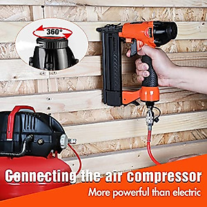 ValueMax 18 Gauge Pneumatic Brad Nailer, 2-in-1 Nail Gun Staple Gun with 1-5/8 inch Staples, 2-5/8 inch Brad Nails, Carrying Case and Safety Glasses, Ideal for Upholstery and Home Improvement