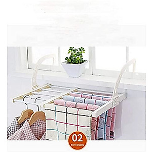 ZyHMW Clothes Airer MultifunctionFolding Balcony Clothes Drying Rack Airer Laundry Hanging Towel Shoes Rack Solid Color Plastic Hanging ClothesRack, Clothes Airer (Color : Pink, Size : 8)