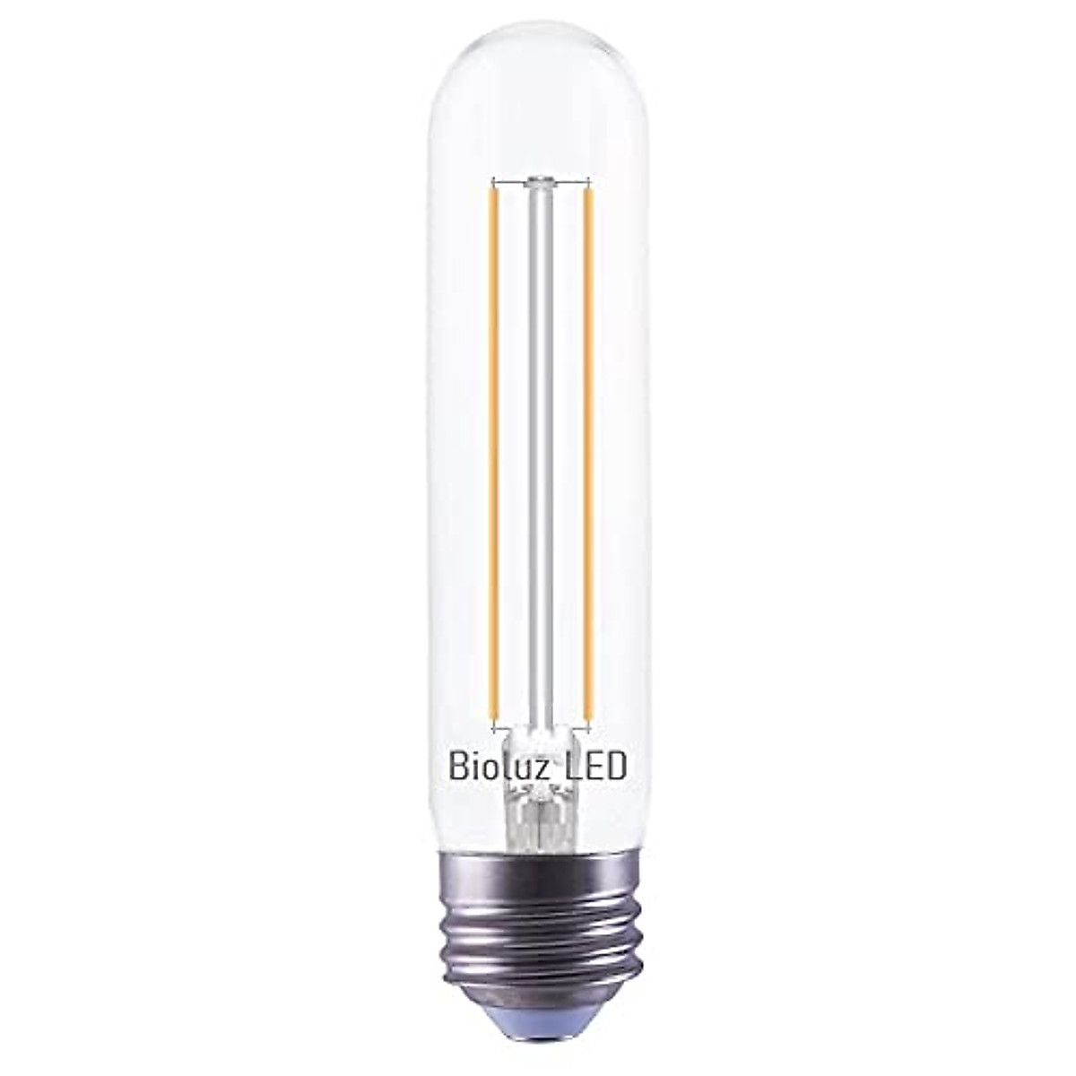 Bioluz LED 94 CRI T10 LED Bulb 40W (Uses only 5W) E26 Base Filament Bulb Soft White 3000K T10 LED Edison Bulb Works with Dimmable or Non-Dimmable UL-Listed Title 20 High Efficacy Lighting 6-Pack