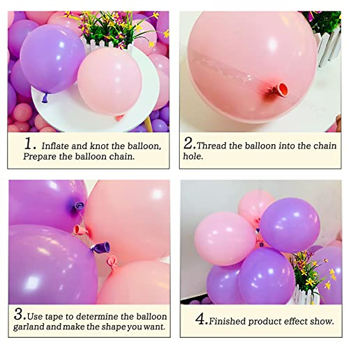 Pastel Pink Purple Balloon Garland Arch Kit 129 Piece Butterfly Theme Balloon Arch with Confetti Latex Balloons for Girls Women Birthday Baby Bridal Shower Wedding Party Decoration