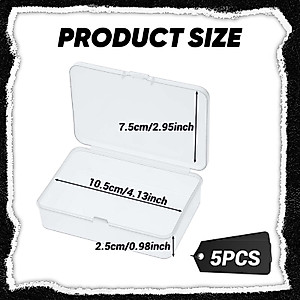 5 Pcs Mini Plastic Storage Containers Box with Lid, Small Storage Containers Travel Case 4x3x1 Inches Clear Rectangle Box Organizer for Collecting Small Items, Beads, Jewelry, Cards, Crafts