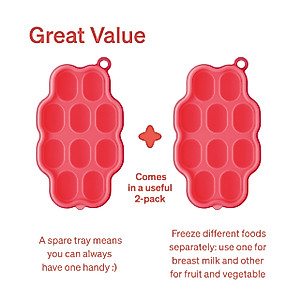 Breastmilk Popsicle Molds by Lovenoobs™, (2 Pack) Breast Milk Freezer Tray, Baby Popsicle Molds Teething, Baby Ice Pop Molds, Silicone Baby Food Freezer Tray, BPA-FREE, Baby Fruit Food Feeder Tray