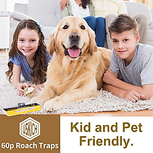 Roach Killer Indoor Infestation,Roach Traps,Cockroach Killer Indoor Home,Sticky Glue Roach Traps,Roach Motel,Child & Pet Friendly(60 Pack)