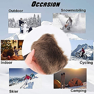 DUOQIAN Women Winter Faux Fur trim Boot Cuffs Socks Crochet Knitting Short Leg Warmers 4 Pack