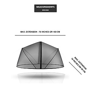 Baby Stroller Universal Mosquito Net Cover, Fits Crib, Bassinet, Cradle - Black