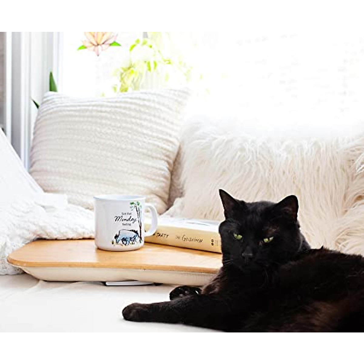 Disney Winnie the Pooh Eeyore Monday Feeling Ceramic Camper Mug | BPA-Free Travel Coffee Cup For Espresso, Caffeine, Cocoa, | Home & Kitchen Essential | Cute Gifts and Collectibles | Holds 20 Ounces