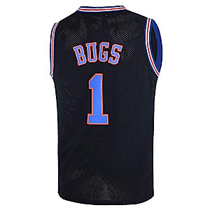 Youth Bugs 1 Space Movie Jersey Basketball Jersey for Boys/Girls Black Size S