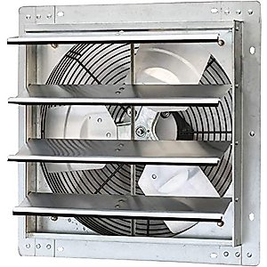 iLiving - 16" Wall Mounted Exhaust Fan - Automatic Shutter - Variable Speed - Vent Fan For Home Attic, Shed, or Garage Ventilation, 1200 CFM, 1800 SQF Coverage Area (Power Cord Not Included)
