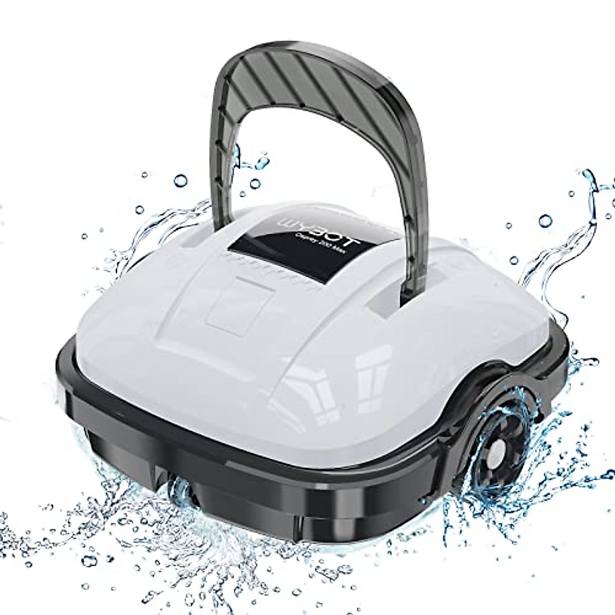 Upgraded - WYBOT Cordless Pool Vacuum, Robotic Pool Cleaner with Large Battery Up to 100Mins Runtime, Strong Suction, Pool Vacuum Robot for Above Ground Flat Bottomed Pools Up to 861 Sq.Ft-White