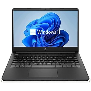 HP Newest 14" Flagship Laptop, Windows 11 OS, AMD Dual-Core Processor Up to 2.60 GHz, 4GB RAM, 128GB SSD, Webcam,