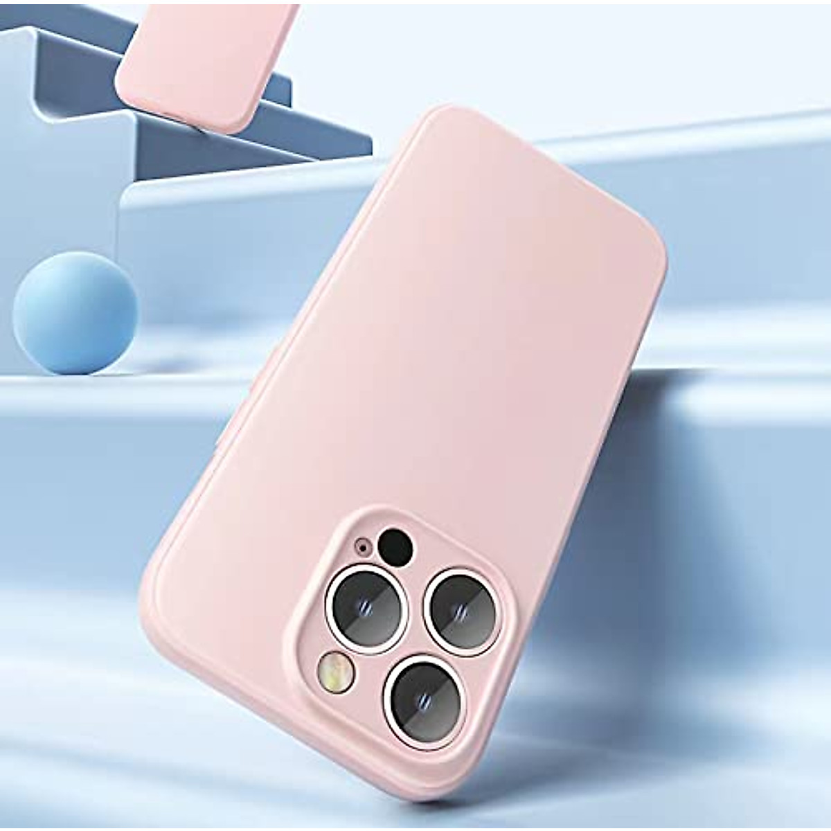 HOQIQEWR Compatible with iPhone 14 Pro Case Full Body Shockproof Liquid Silicone Microfiber Lining 6.1 inch Case (Pink)