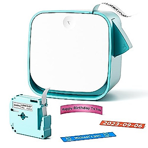 Vixic Label Maker with Tape, M960 Bluetooth Label Maker Machine, Small Mini Portable Label Makers Multiple Templates Font Icon for Home School Office Organization, Inkless Rechargeable,Green
